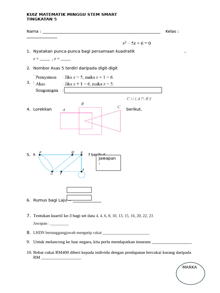 Kuiz Matematik | PDF