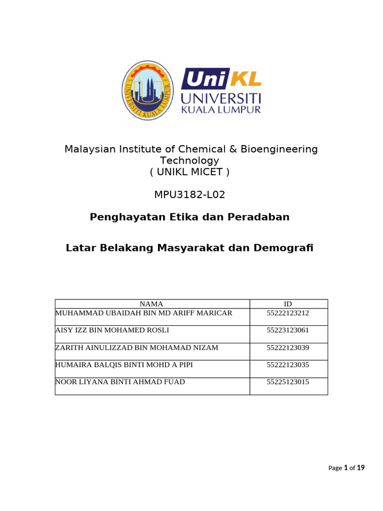 Latar Belakang Masyarakat Dan Demografi | PDF