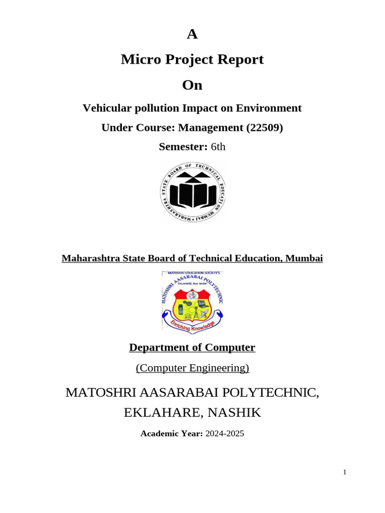 MAN Microproject Aditya Updated | PDF | Exhaust Gas | Air Pollution
