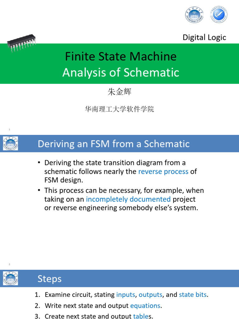 FSM Derivation from Circuit Schematics | PDF