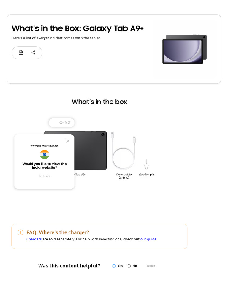 What's in The Box - Galaxy Tab A9+ | PDF | Samsung | Tablet Computer