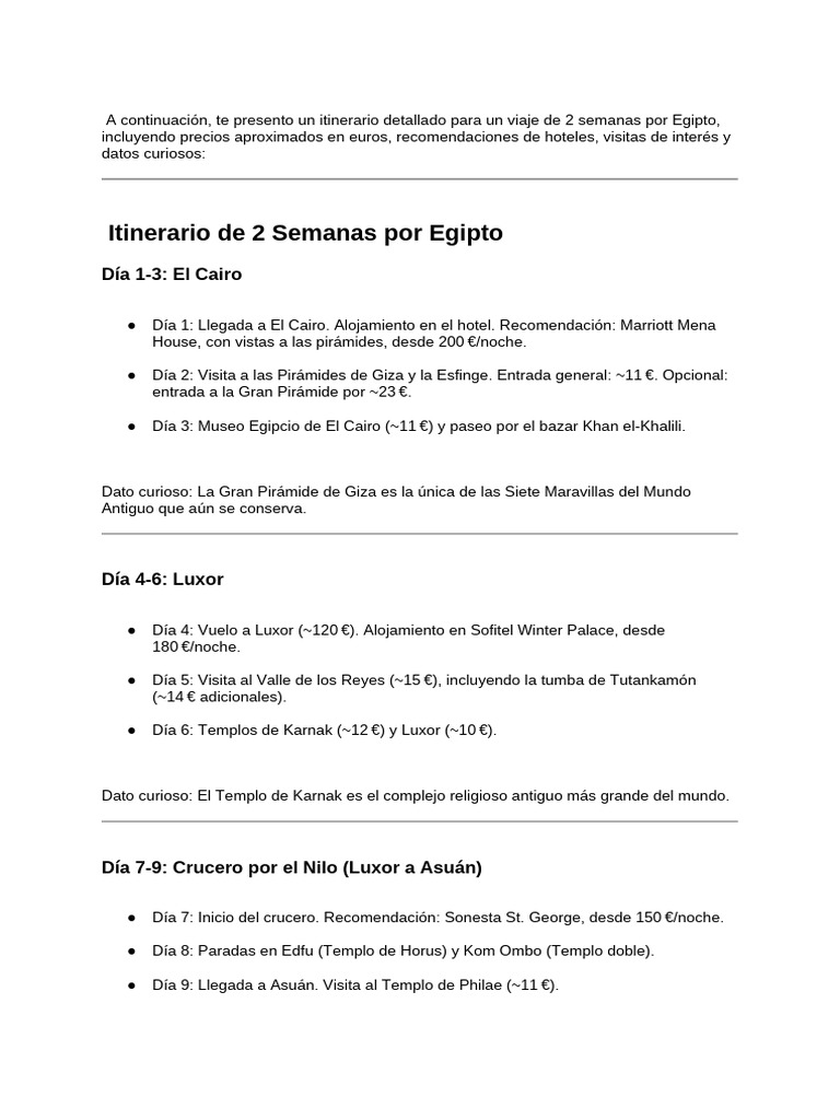 Egipto Guía de Viaje 2 Semanas | PDF | Horus | Religión Egipcia Antigua