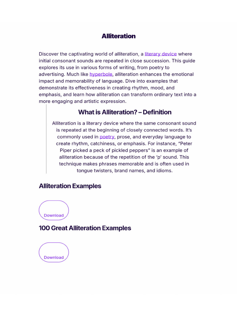 ALLITERATION | PDF