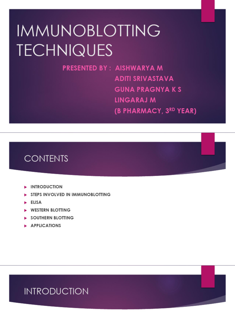 Immunoblotting Techniques | PDF | Elisa | Western Blot