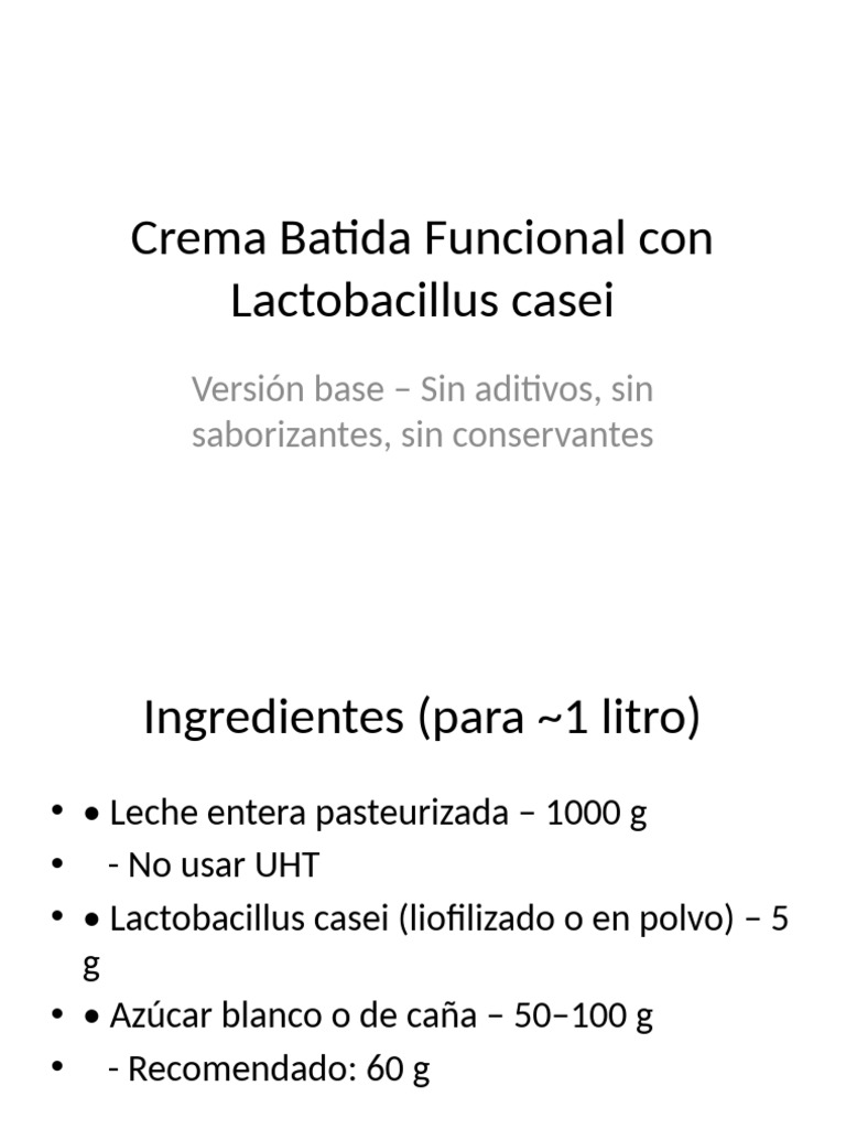 Presentación Crema Batida Probiótica | PDF