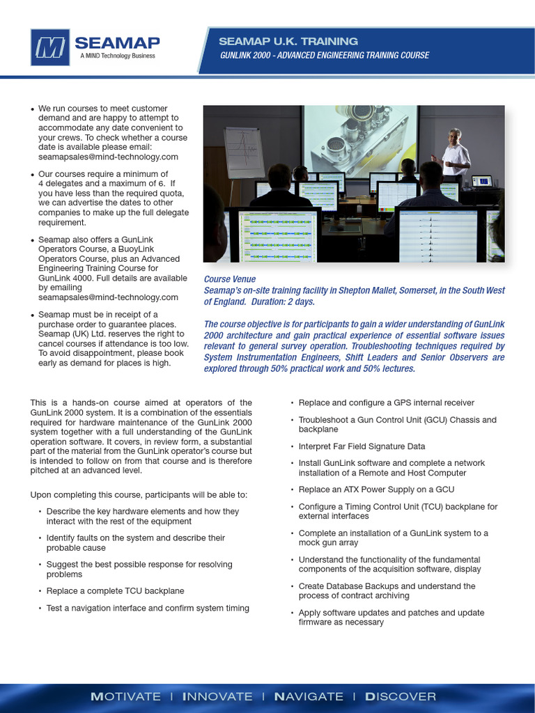 MIND Seamap UK Training GunLink 2000 Advanced Engineering Training Course | PDF | System | Software