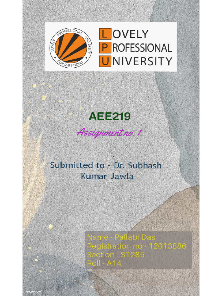 KCC AEE219 Assignment | PDF