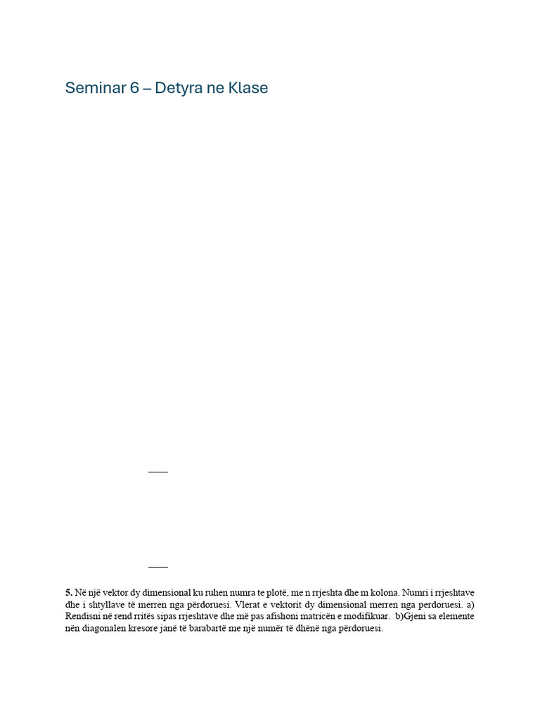 Seminar 6 Detyre Klase | PDF