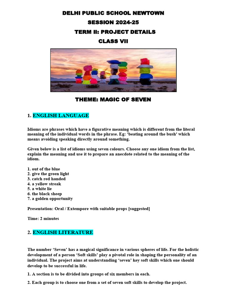 CL 7 2nd Term Projects 24-25 | PDF