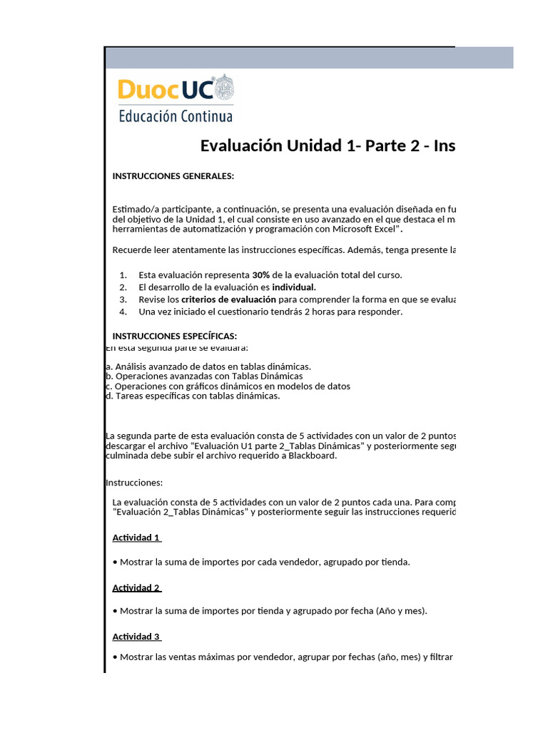 Evaluaci¢n U1 parte 2_Tablas Din_micas | PDF | Ordenador portátil | Hardware de la computadora