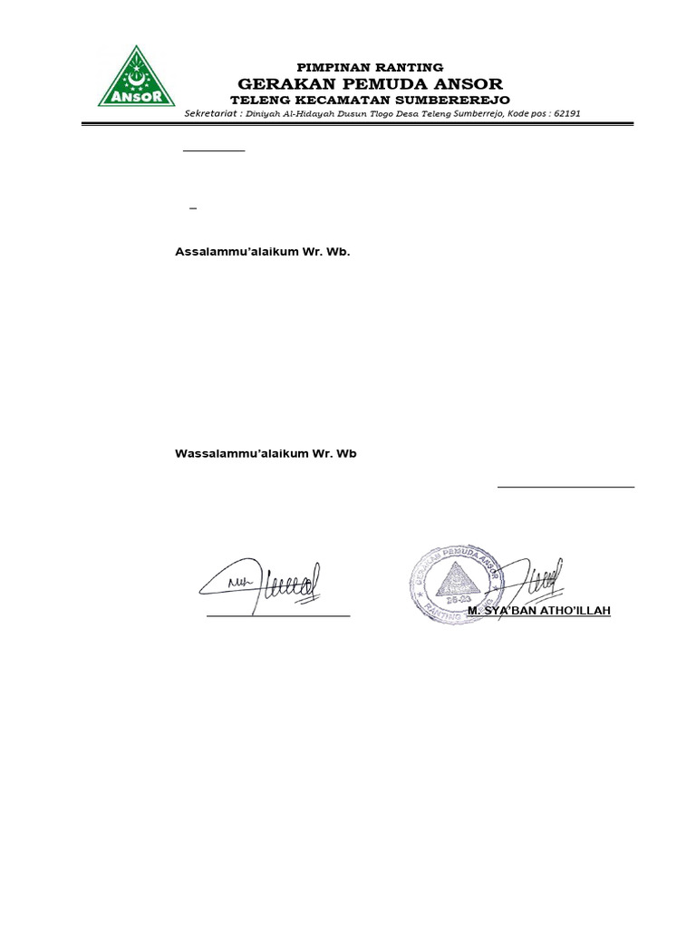 Undangan Sosialisasi KTA Ansor 2025 | PDF