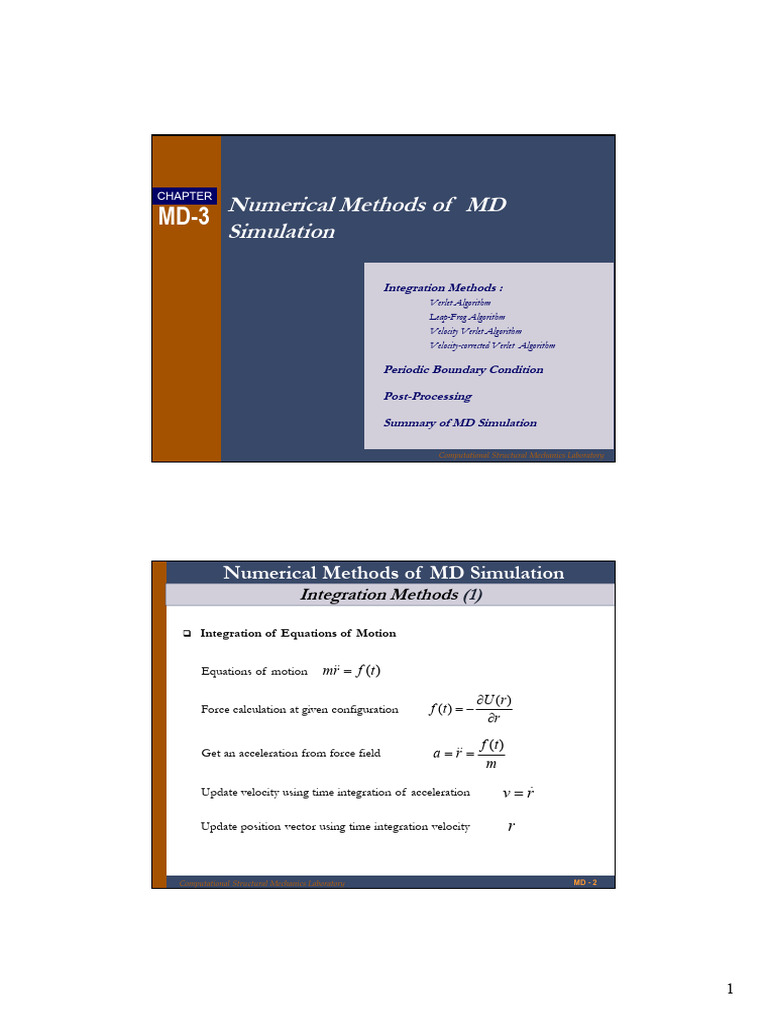 (수정) MD - 3 | PDF | Physics | Applied And Interdisciplinary Physics