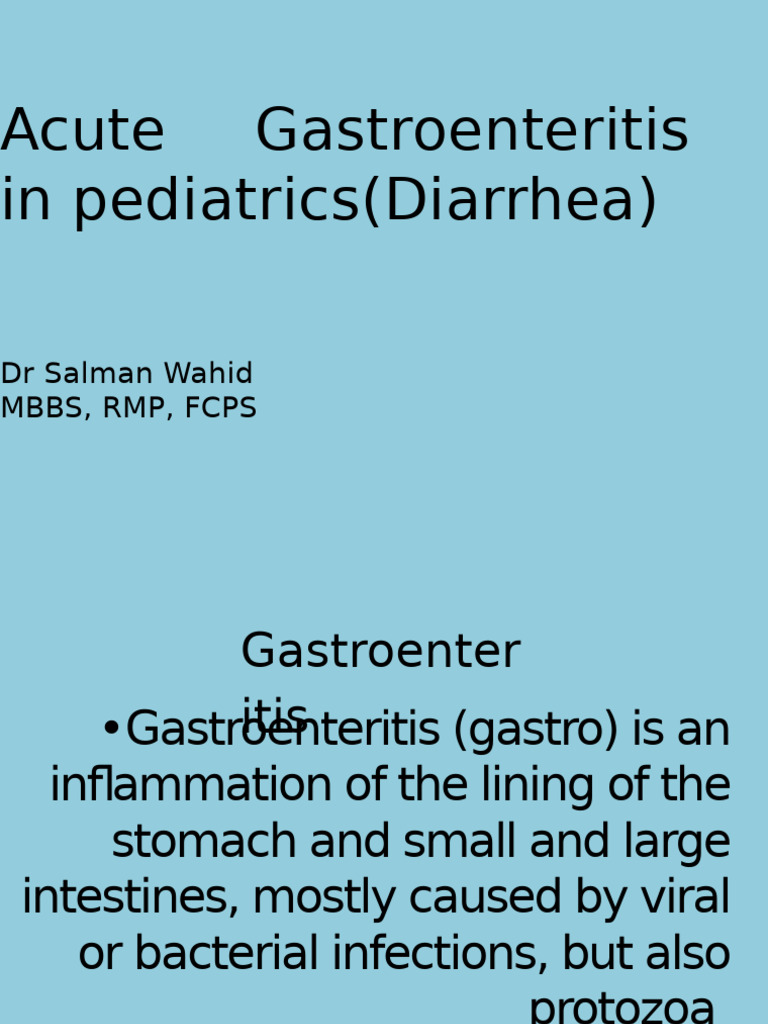 Acute Gastro Enteritis (Diarrhea) | PDF | Diarrhea | Medical Specialties
