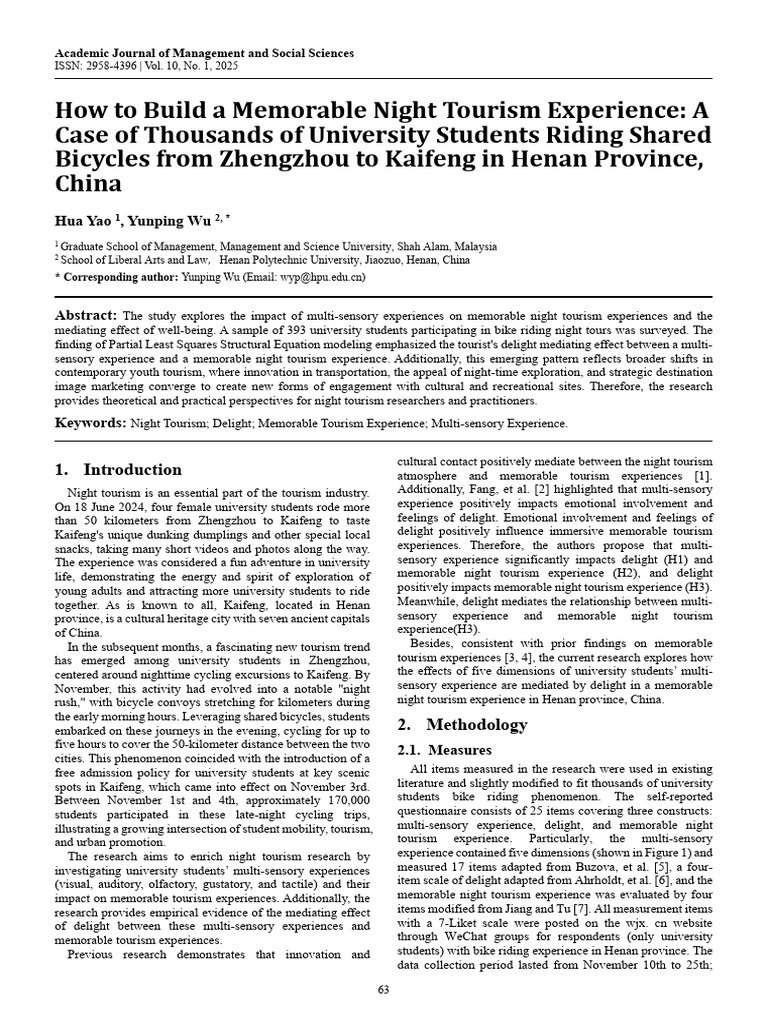 How To Build A Memorable Night Tourism Experience: A Case of Thousands ...