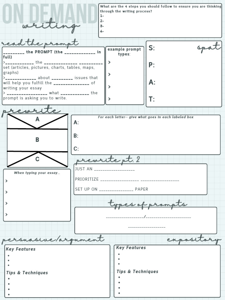 Essay Question Deconstruction Worksheet in Blue Simple Professional ...