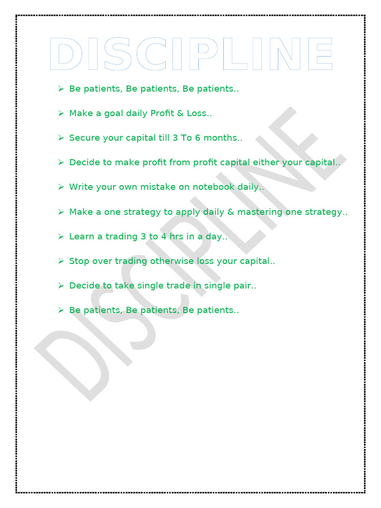 Trading Discipline Tips for Success | PDF