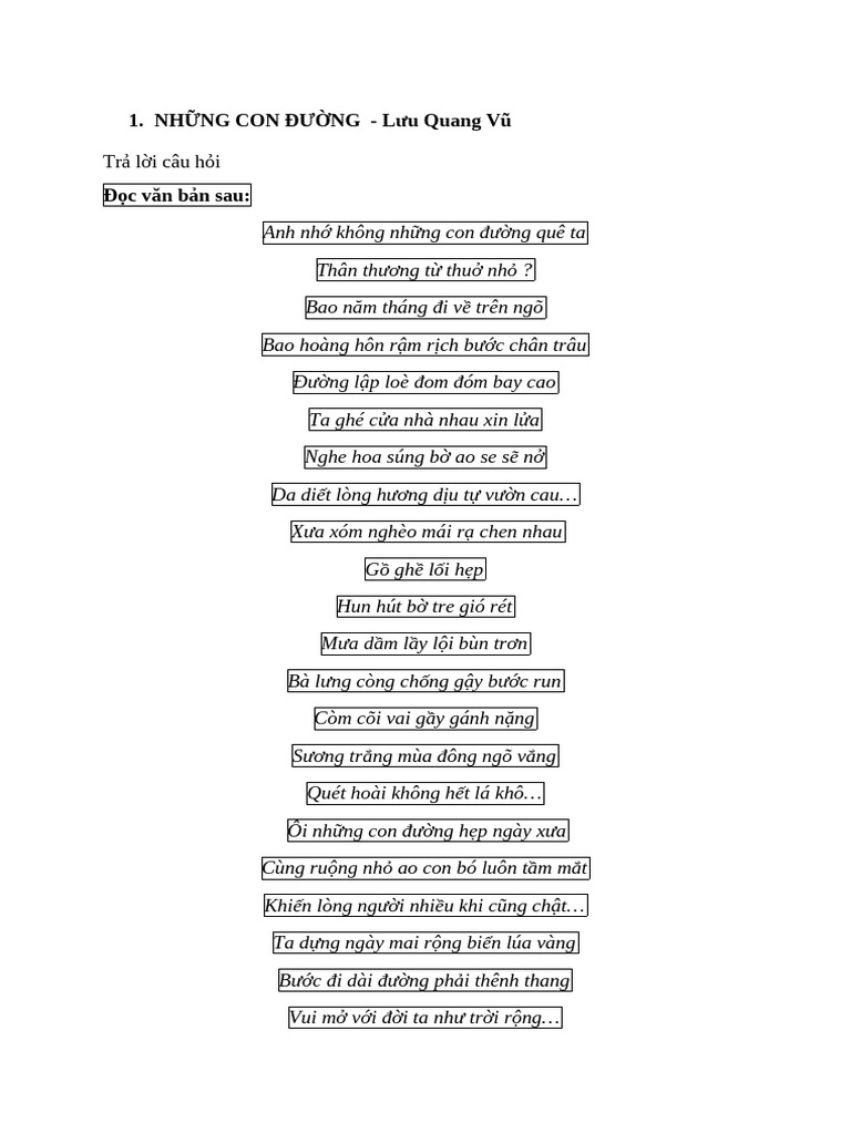 LƯU QUANG VŨ - NH NG Con Đư NG | PDF