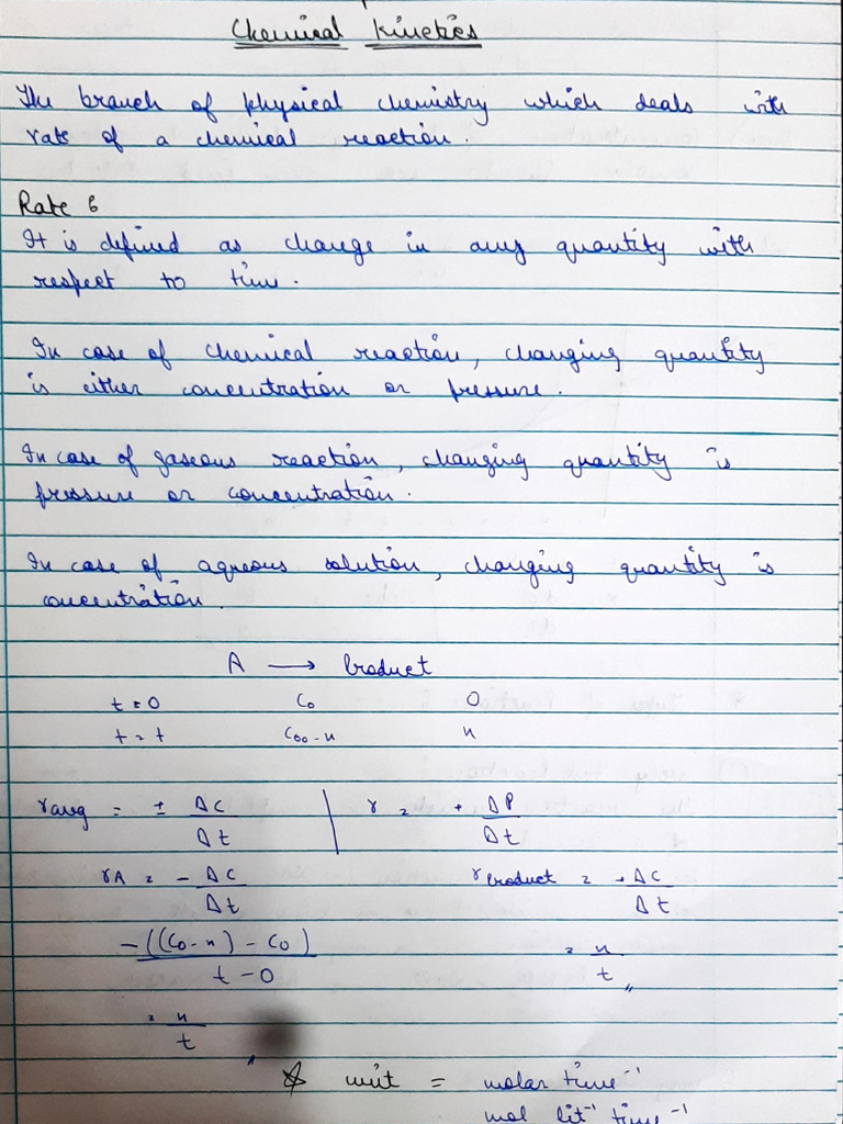 Chemistry Class 12 Chemical Kinetics | PDF