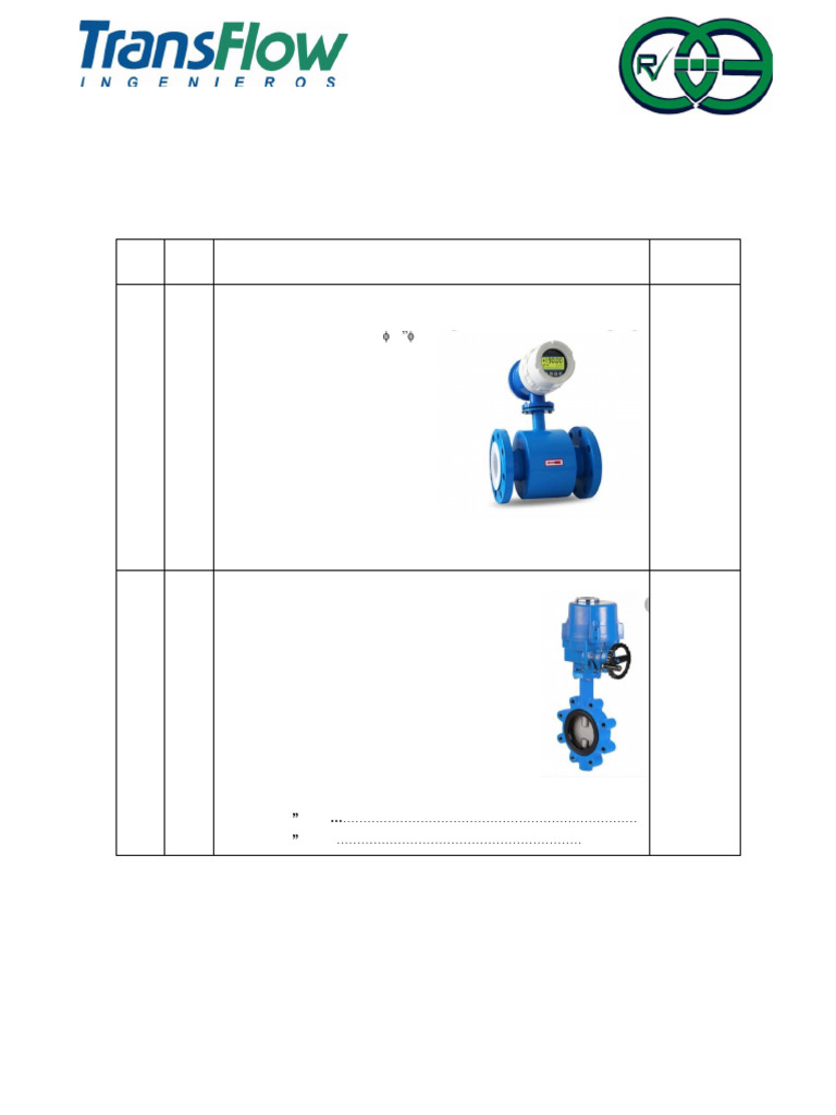 COT SAN JOSE Valvula Medidor de Flujo | PDF