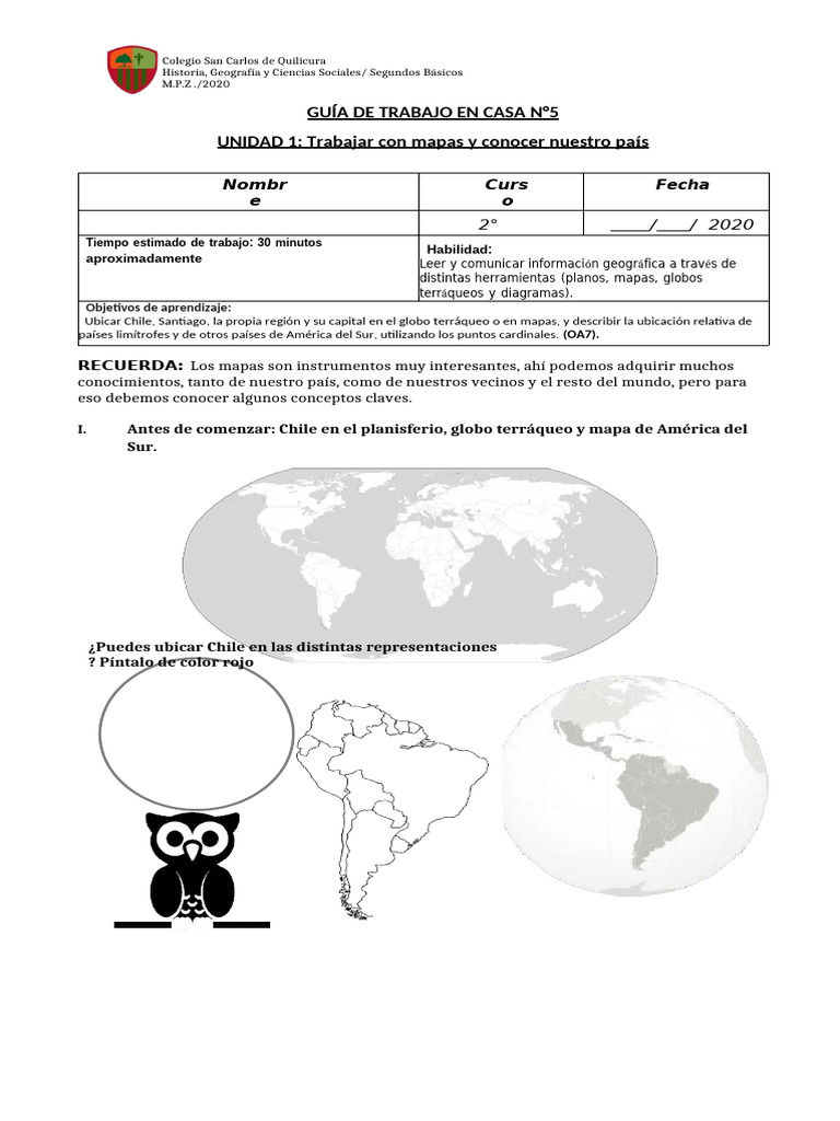Ubicación de Chile en Mapas para Niños | PDF | Chile