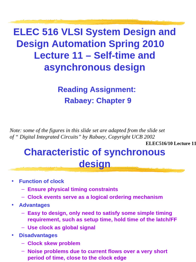 Lecture11-Asyn Circuit and Other Clock | PDF | Electrical Engineering ...