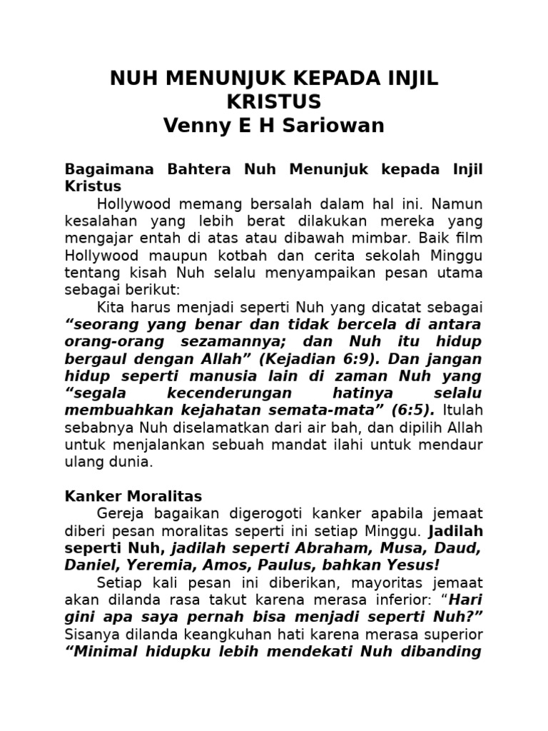 Nuh Dan Injil Kristus | PDF