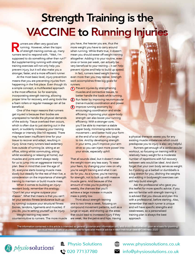 Strength Training Information For Runners Pdf Strength Training