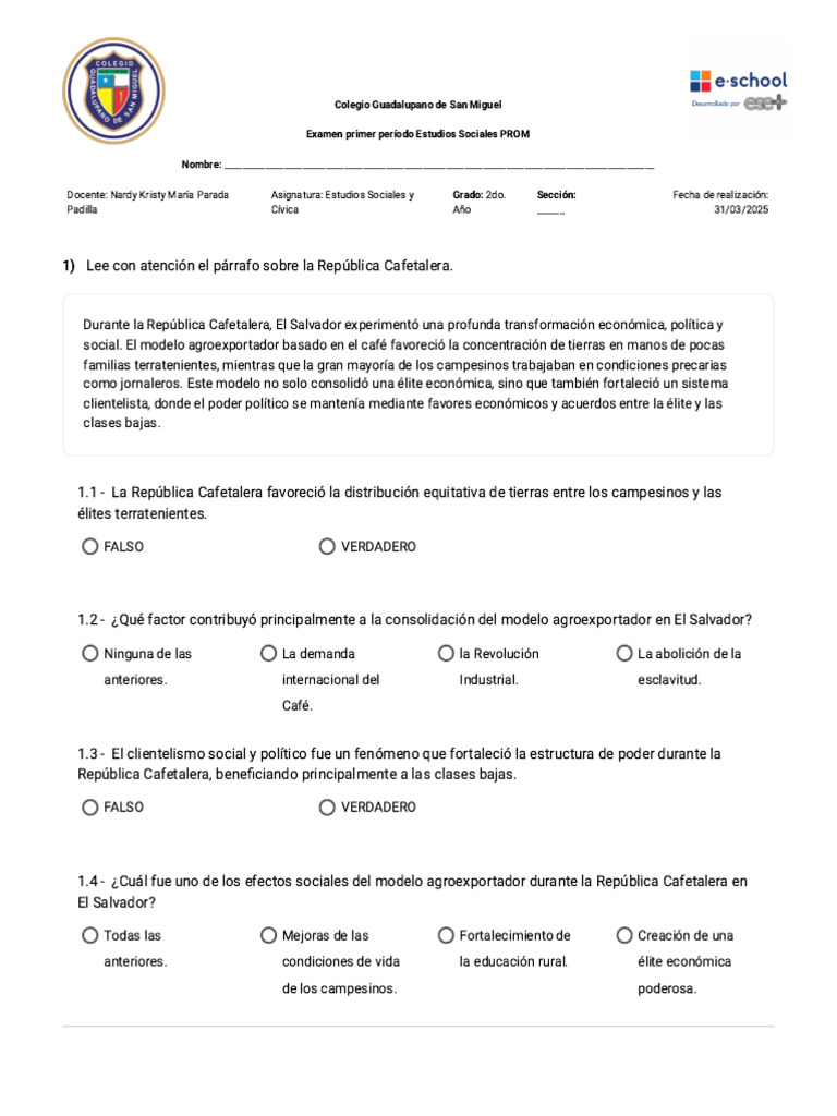 E-School - Exámenes Online SIN RESOLVER | PDF | Método científico | Investigación cuantitativa