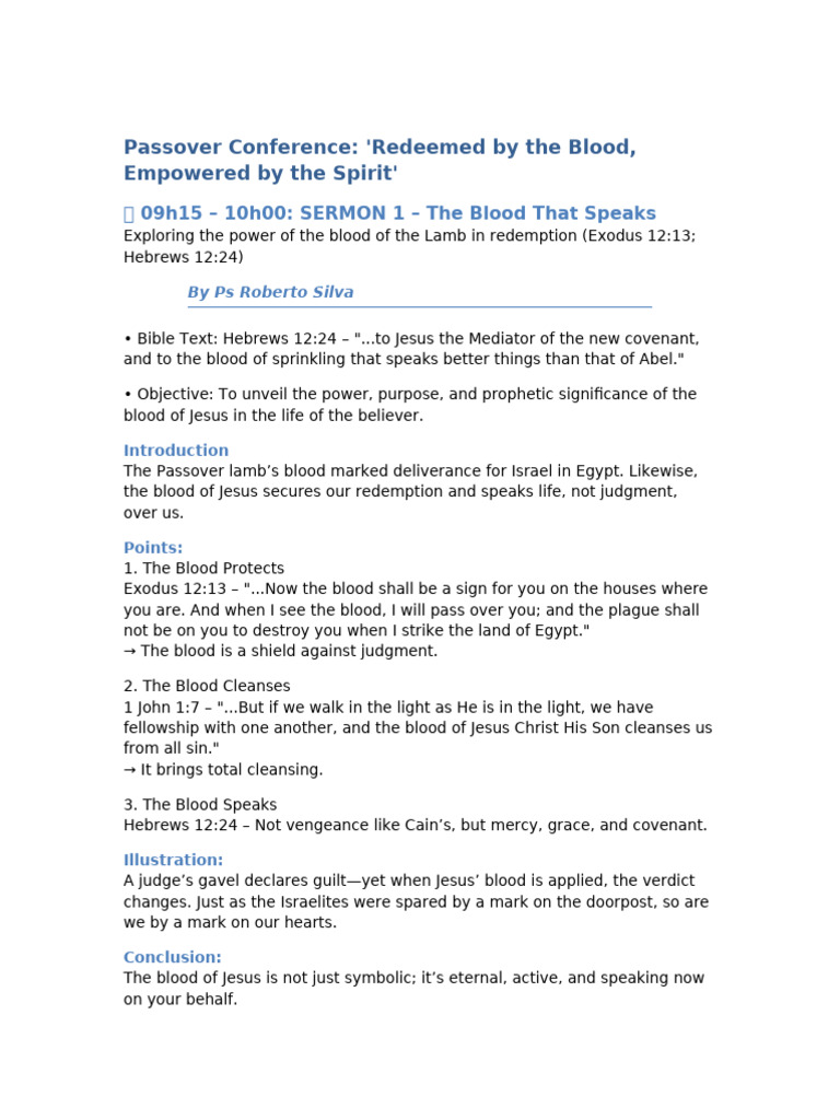 Passover Conference Sermon 1 | PDF