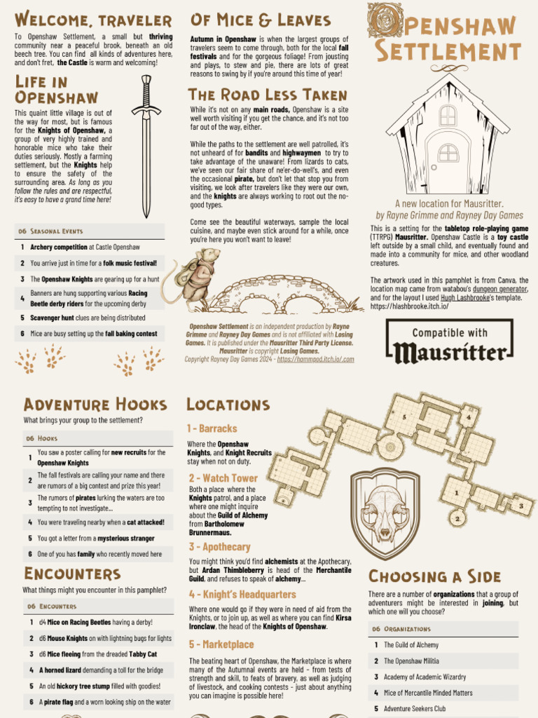 Openshaw Settlement - TTRPG Tri-Fold Pamphlet Template by Hugh ...