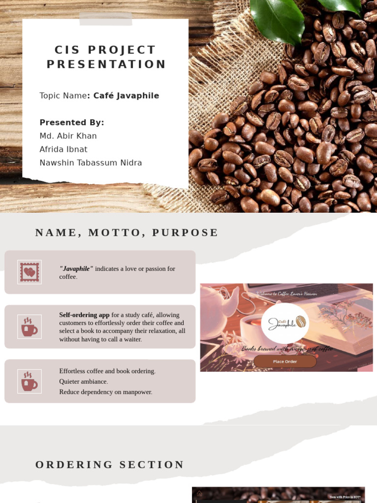 Café Javaphile Self-Ordering App Guide | PDF