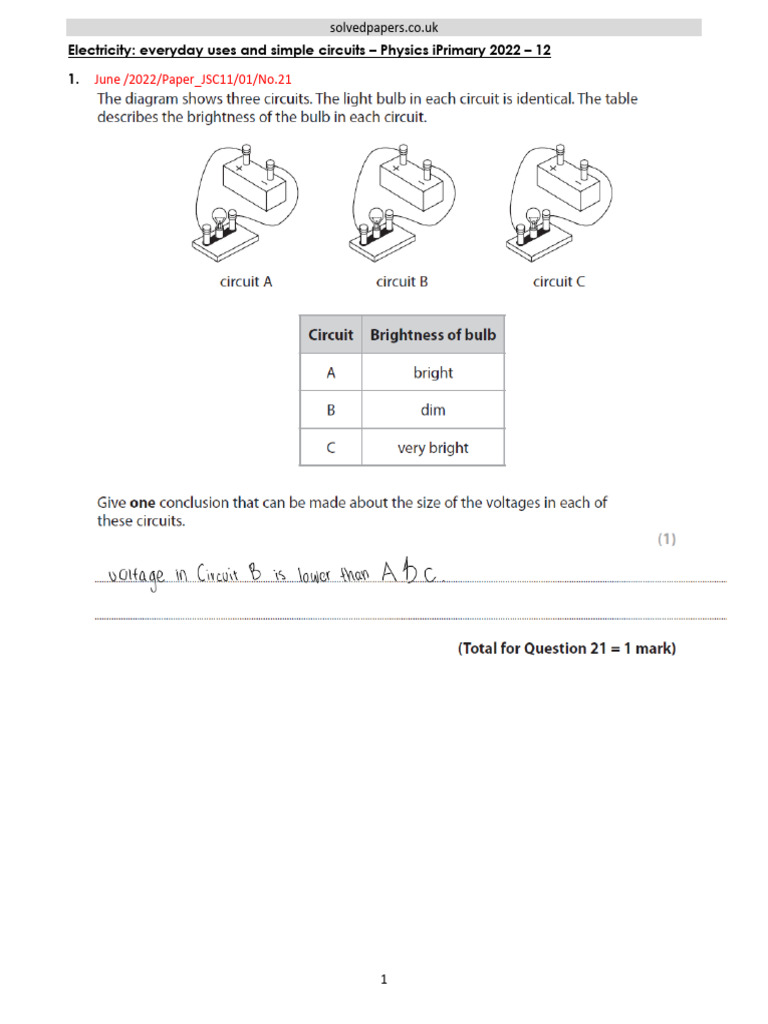 2022-12-Electricity-everday-uses-and-simple-circuits-Edexcel-Physics ...