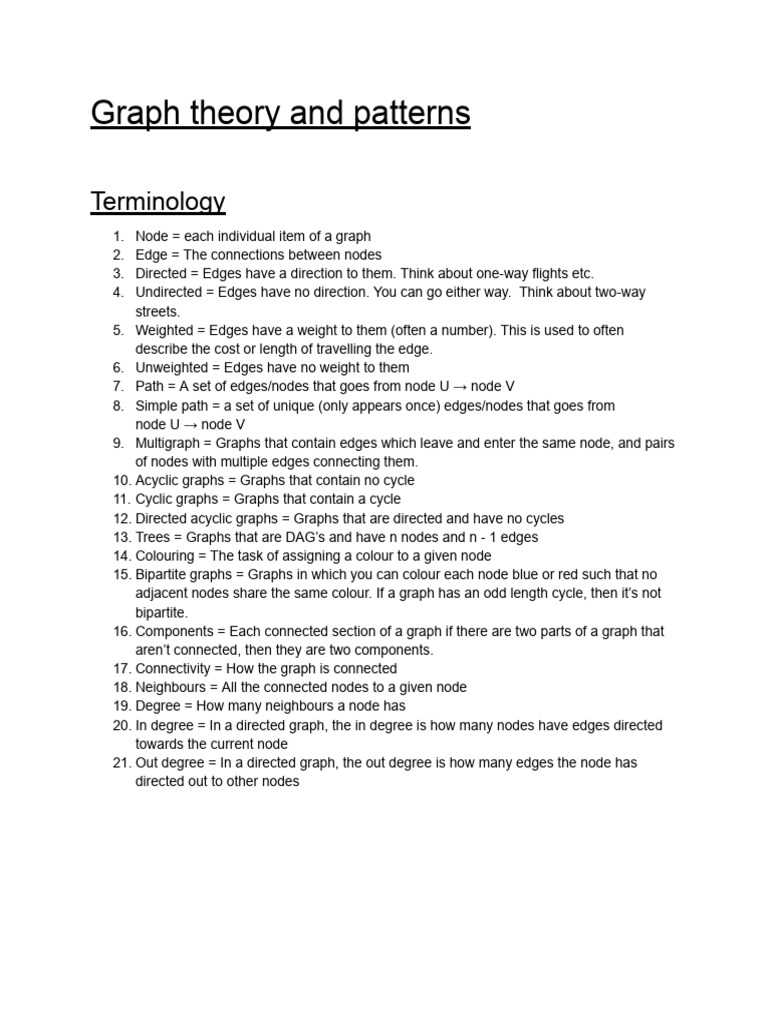 Graph theory and patterns | PDF | Graph Theory | Theoretical Computer Science