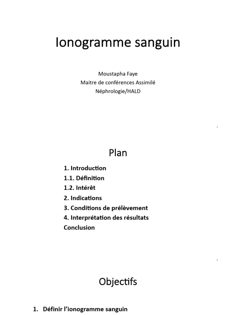 Comprendre l'ionogramme sanguin | PDF | Médecine de soins intensifs ...