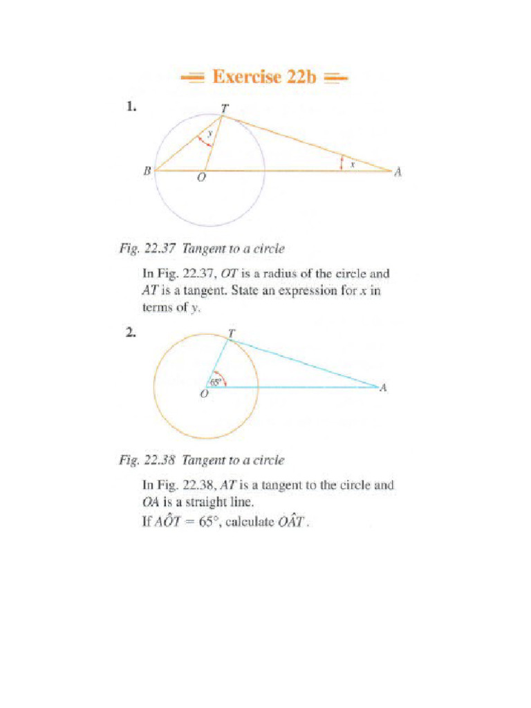 Tangent To A Circle EX 22b | PDF