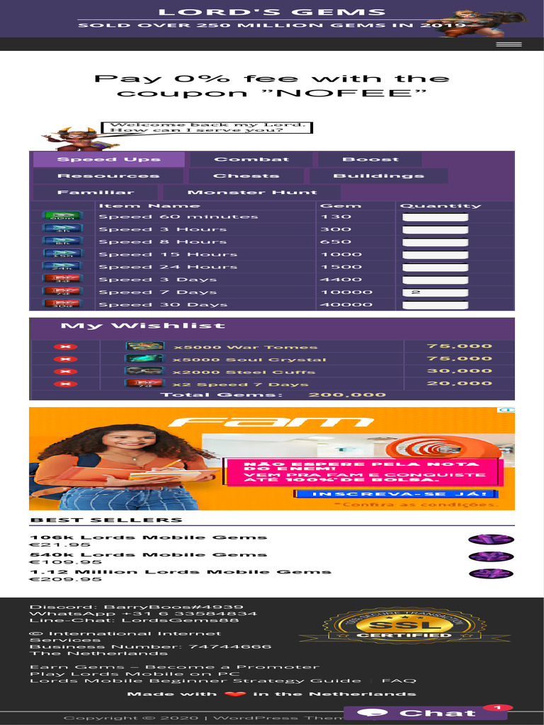 Lord's Gems - Lords Mobile Gem Calculator | PDF