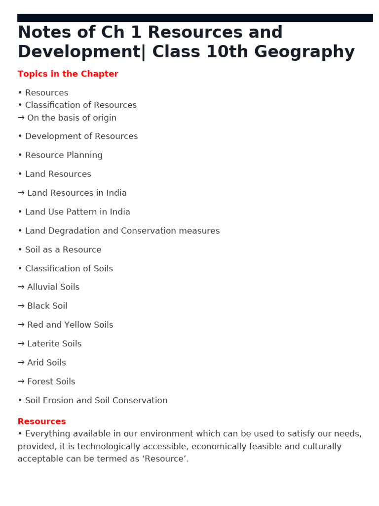 MCQ Resources and Development | PDF | Soil | Sustainability
