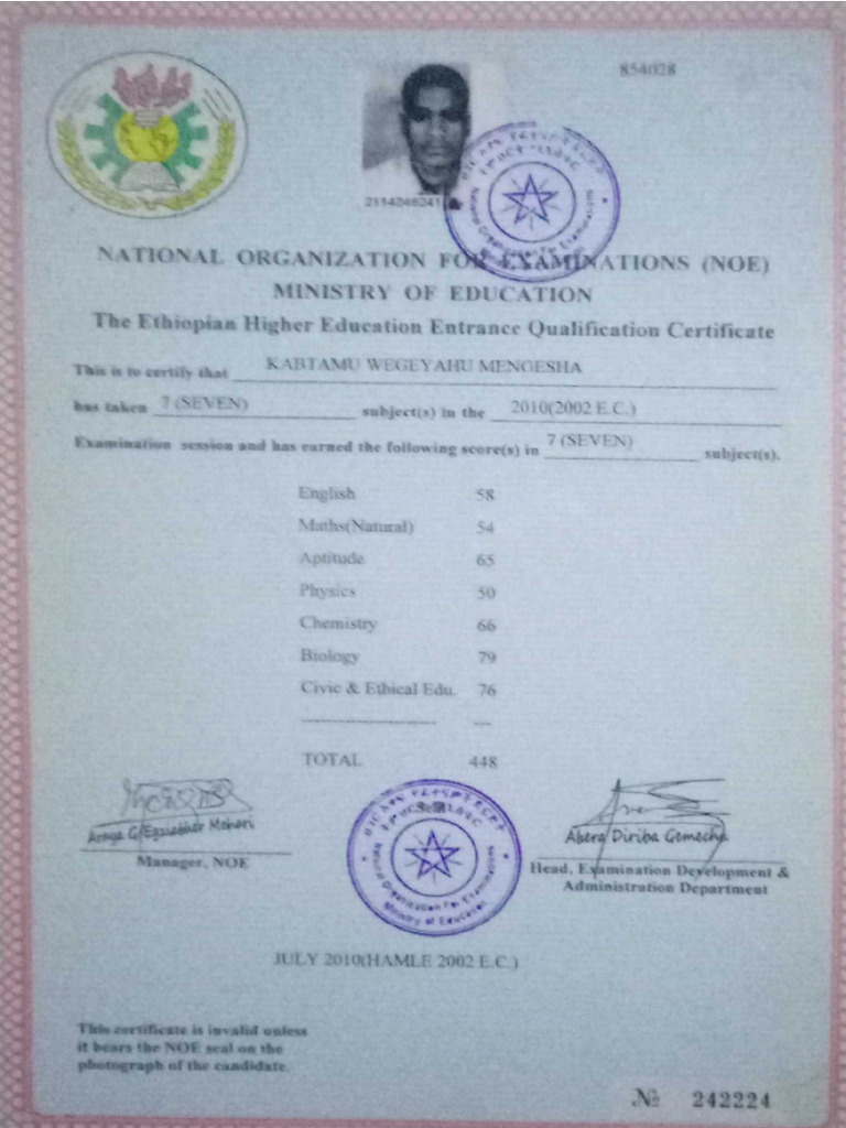 Grade 12 Certificate | PDF