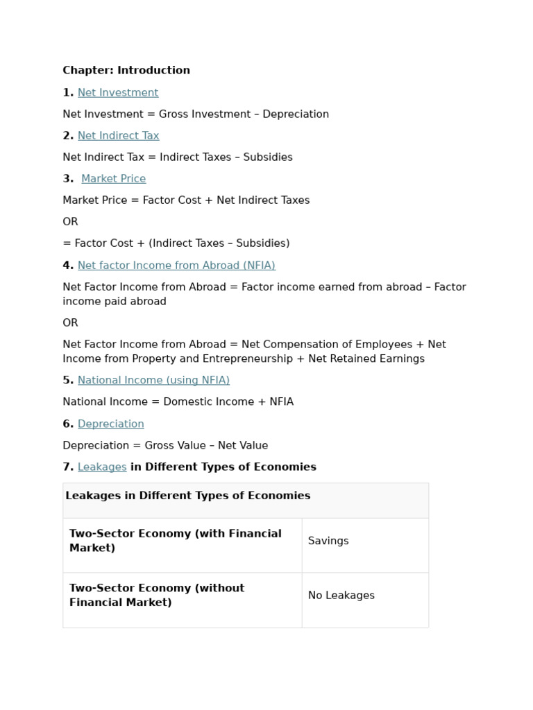 Macro Economics Formulas | PDF | Money Supply | Measures Of National ...