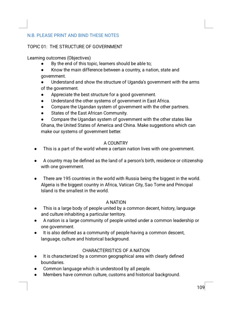 Understanding Government Structure in Uganda | PDF | Government ...