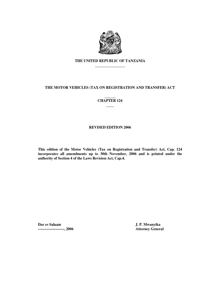 Motor Vehicle Tax Act Overview | PDF | Taxes | Payments