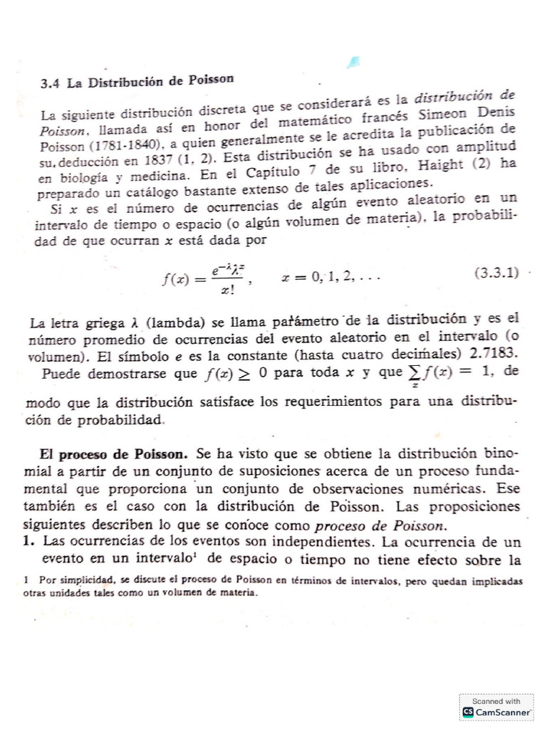Teoria Distribucion de Poisson | PDF