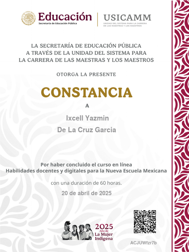 Constancia de Participacin USICAM | PDF