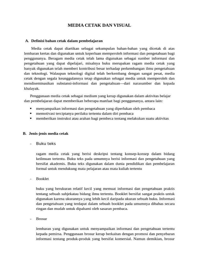 Makalah - MEDIA CETAK DAN VISUAL | PDF