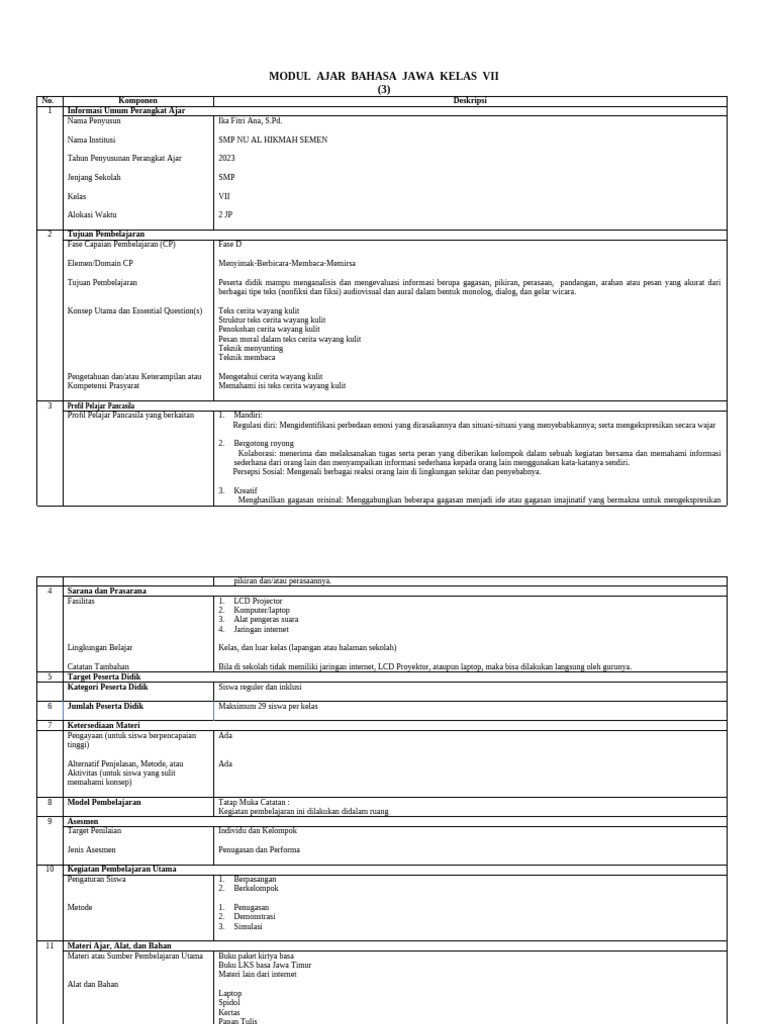 Modul Ajar Bab 3 FIX A4 | PDF