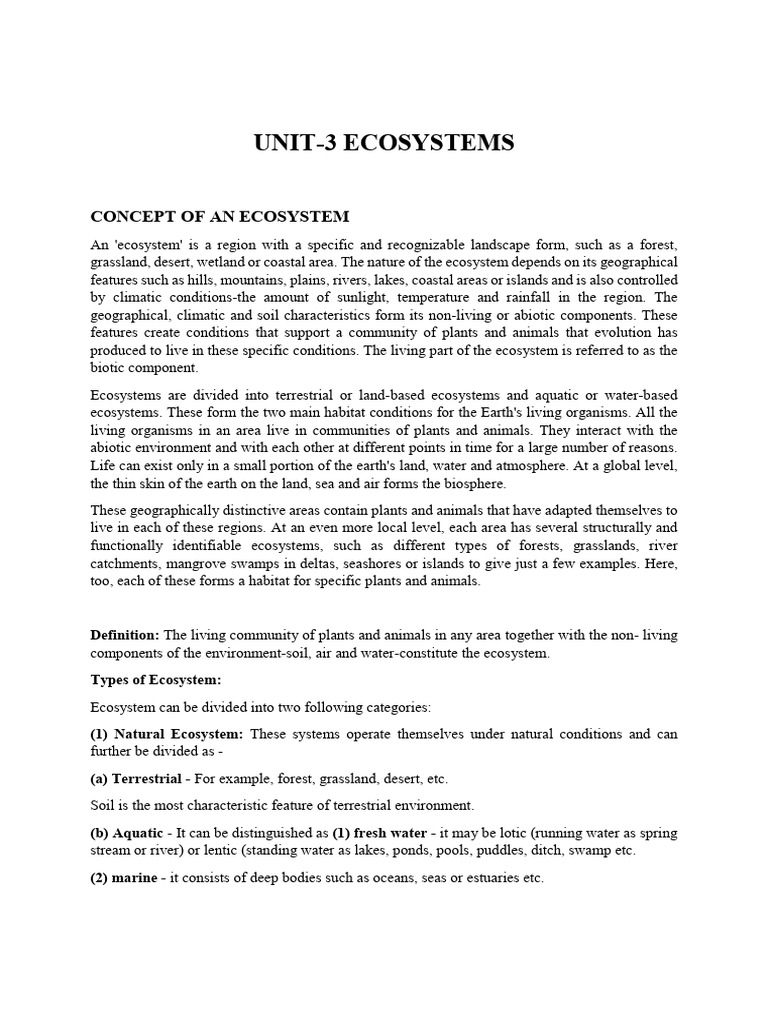 EVS Notes | PDF | Ecosystem | Food Web