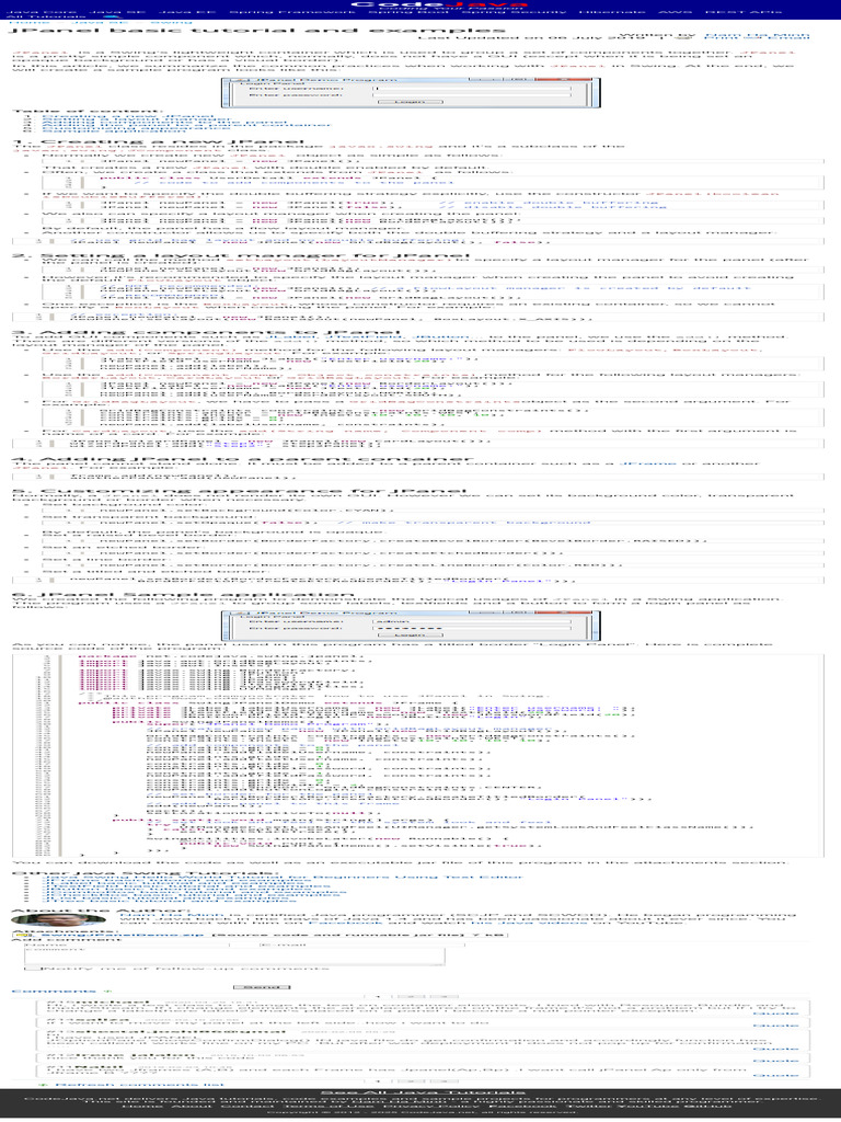3 - JPanel Basic Tutorial and Examples | PDF | Computing | Software ...