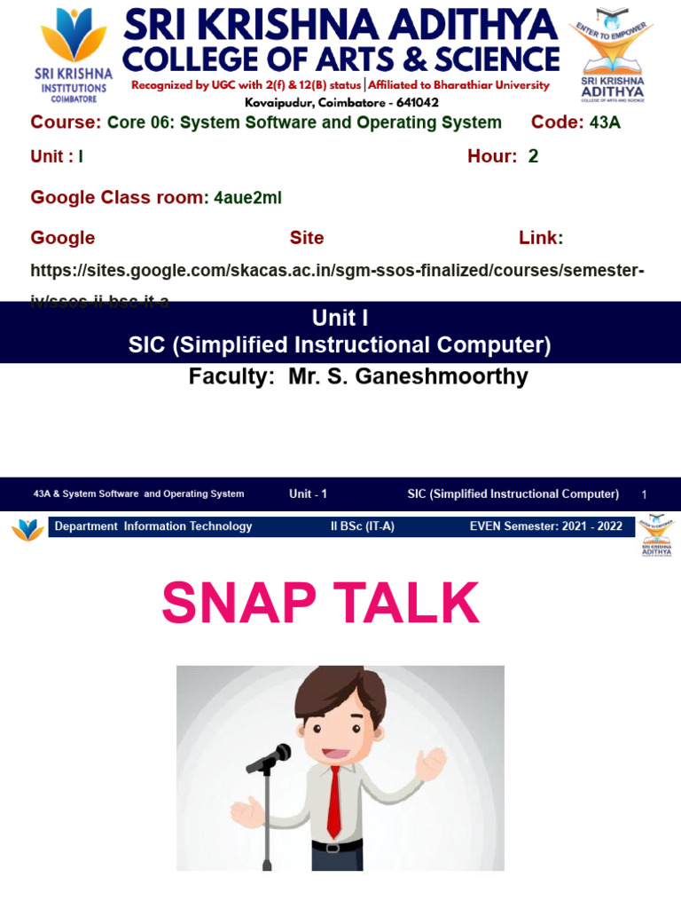 UNIT-1 - HOUR-2 -SIC -Simplified Instructional Computer.ppt | PDF ...