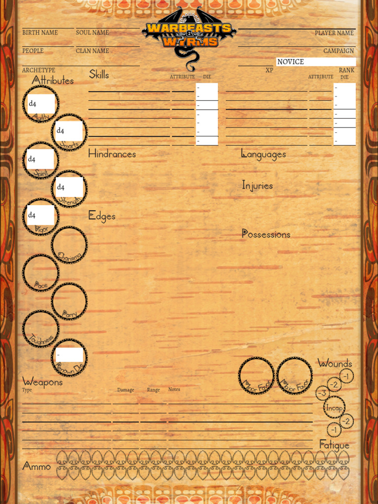 RPG Character Sheet Template | PDF | Role Playing Games | Tabletop Games