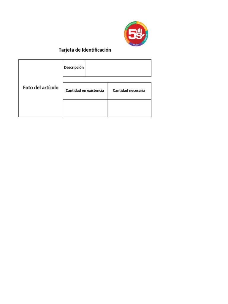Tarjeta de Identificación y Stock | PDF
